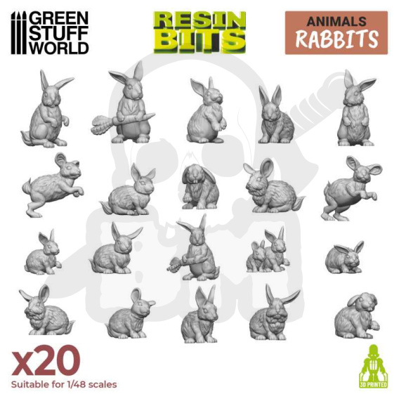 Battle-Models > 3D Printed Rabbits - króliki 20 szt.